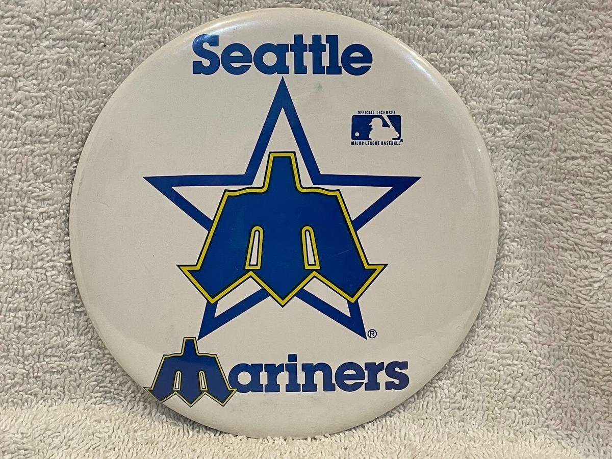 Mariners Old Logo MLB SEATTLE MARINERS PINSTRIPE RETRO CLASSIC LOGO