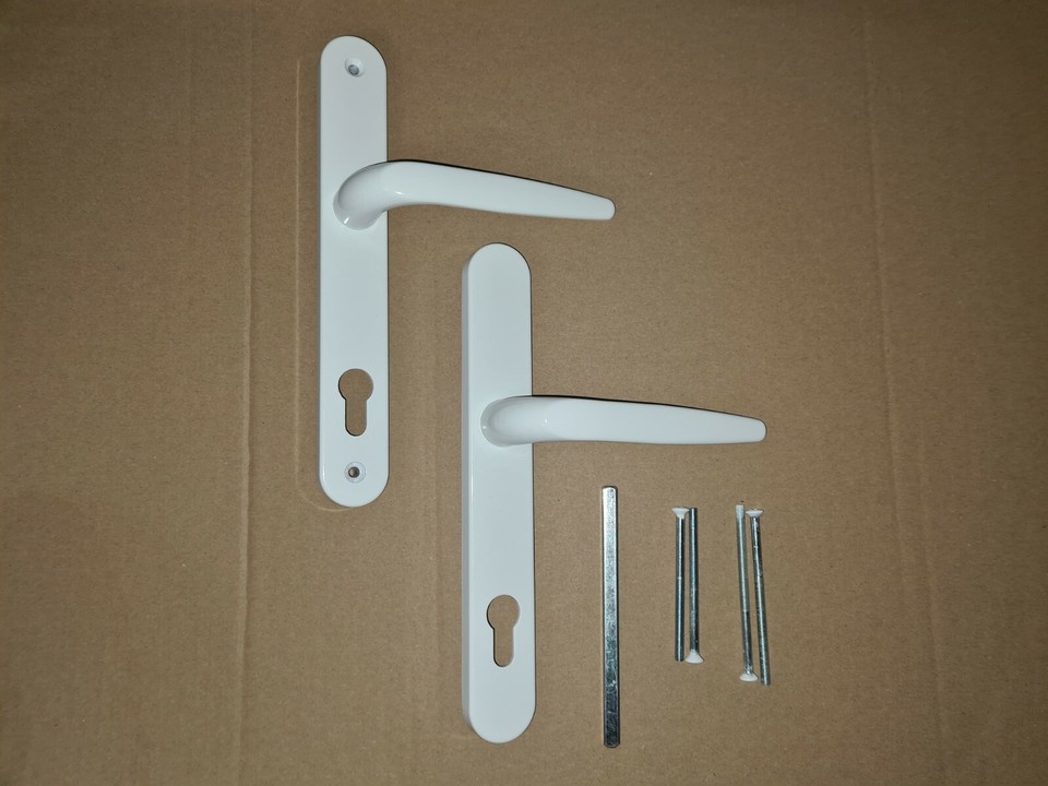 WHITE UPVC FRENCH DOORS OPEN IN 0R OUT LOCKS HANDLES CLEAR GLASS FREE ...