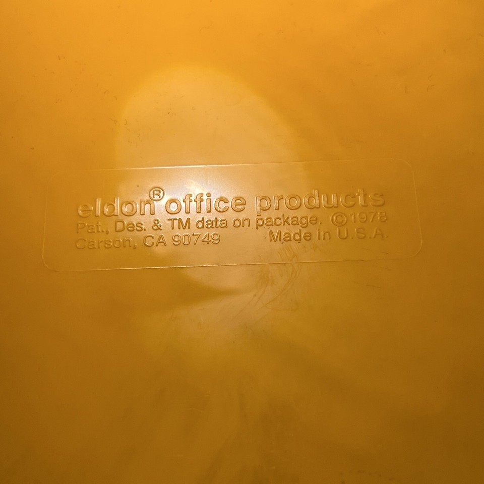 Vintage 1970s bright yellow desk task lamp & 2 Eldon file holder letter ...