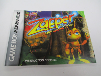 Zapper: One Wicked Cricket Game Boy Advance INSTRUCTION MANUAL BOOKLET Only | eBay