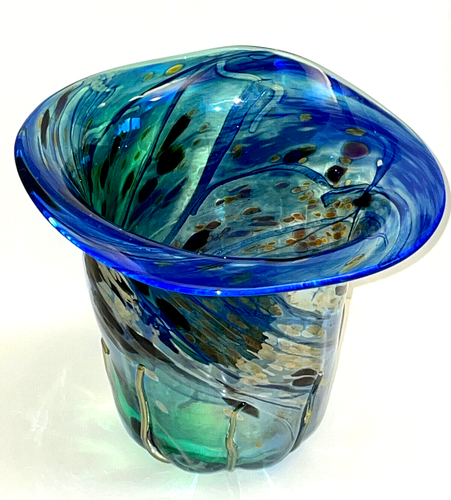 Contemporary Tom Michael Odyssey Art Glass Vase Iridescent Signed ...