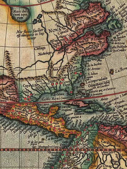 1590s “America India Nova” Vintage Style Early Exploration Map - 16x20 ...