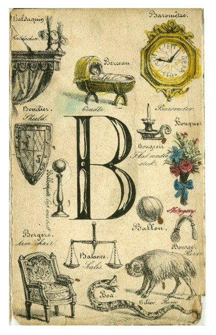 Alphabet Universel Anglais et Français (1830) Children's A B C French ...