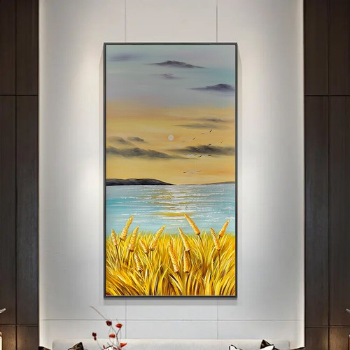 Hand Painted Sea Scenery Oil Painting Handmade Mountain Landscape ...