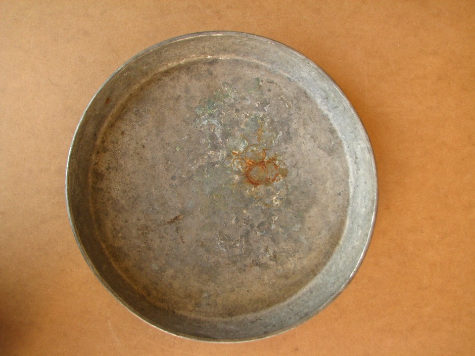 Old Antique Primitive Hand Made Copper Plate Dish Bowl Hand Wrought ...