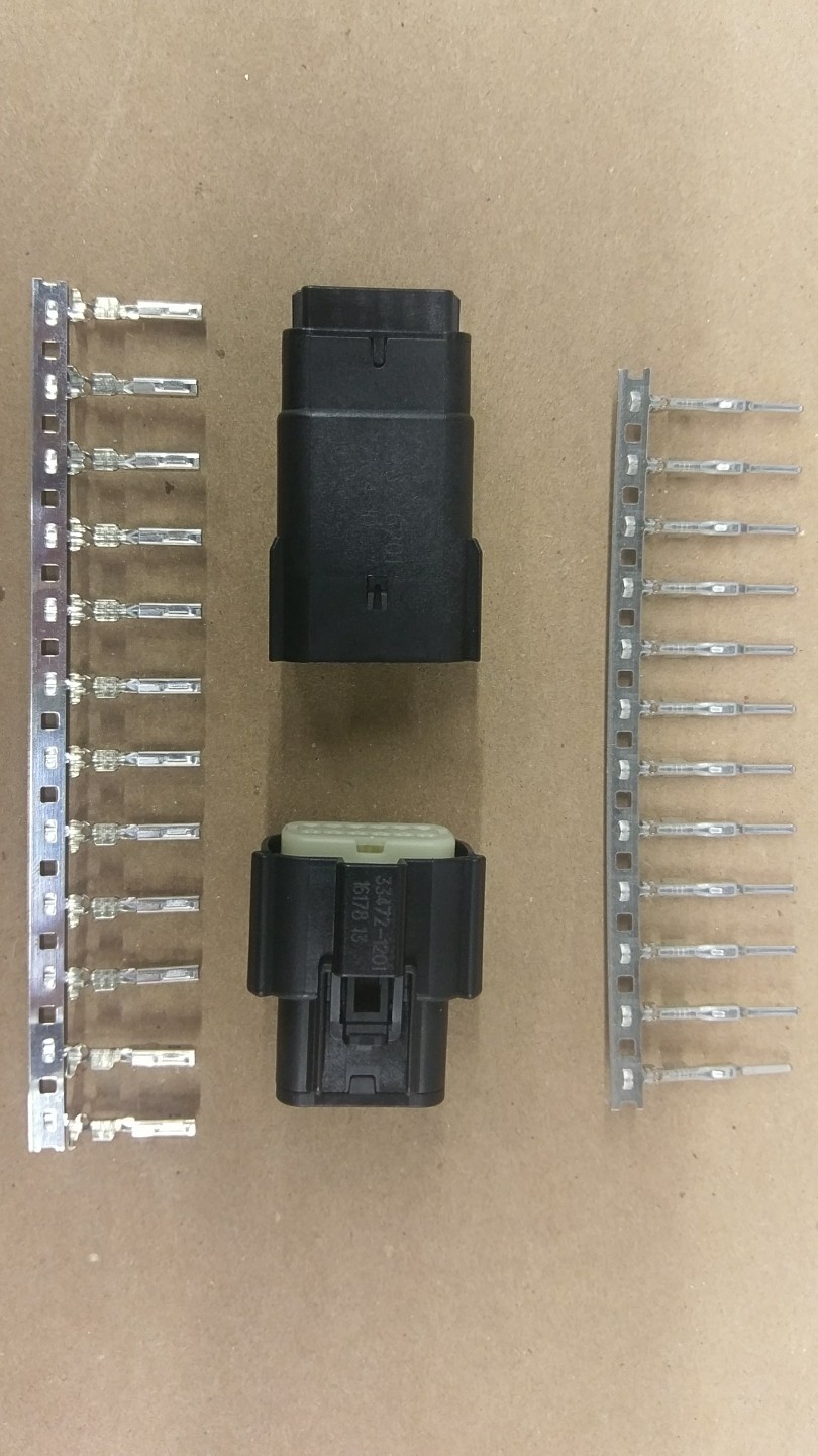 Molex MX150 12 pin connector, terminals switch wiring 2x6 male and ...