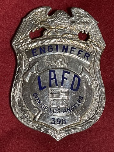 Los Angeles Fire Dept Engineer Badge Obsolete | eBay