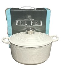 Bel Fer White Enameled Cast Iron 3 QT Dutch Oven Heavy-duty Limited ...