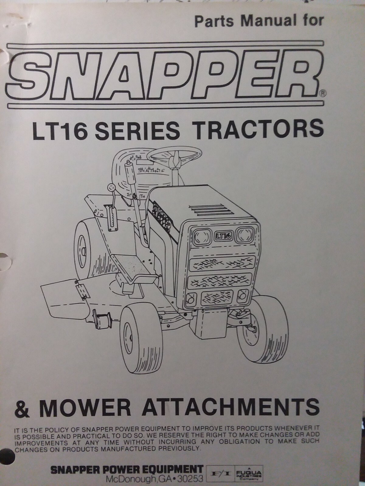 Snapper LT16 Riding Lawn Garden Tractor, Dozer & 33" 41" 48" Mower ...