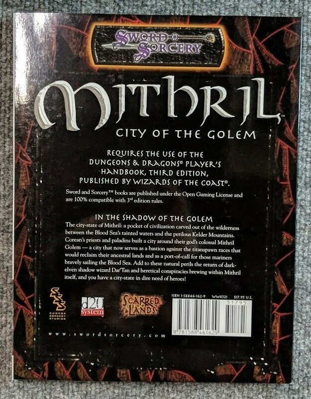 Sword & Sorcery: Mithril: City of the Golem Dungeons & Dragons WW8321 ...