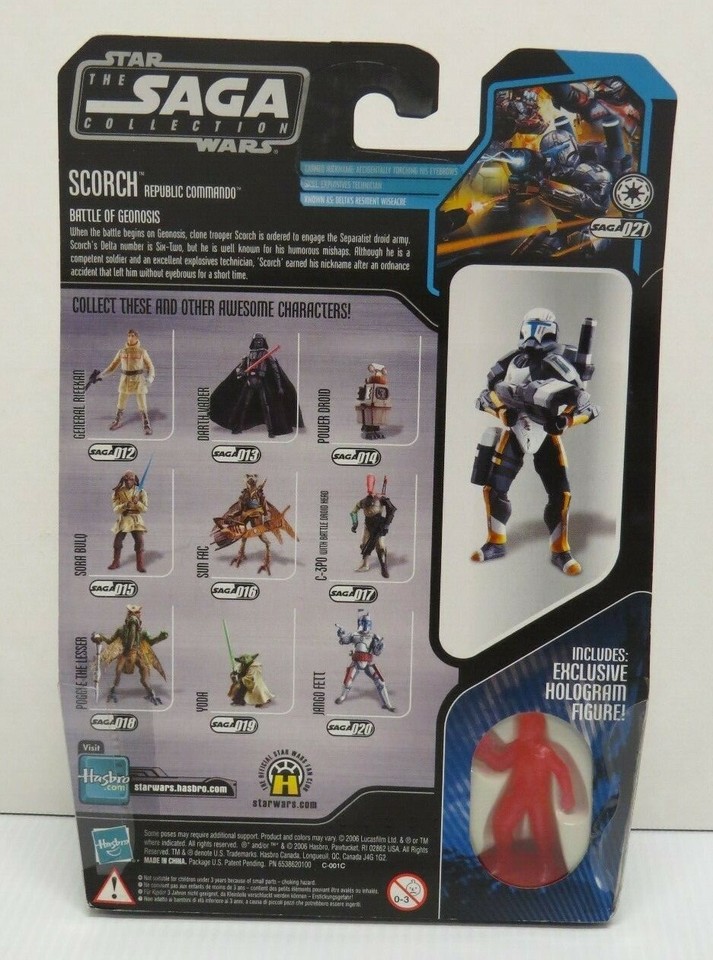 STAR WARS SCORCH REPUBLIC COMMANDO ACTION FIGURE SEALED SAGA COLLECTION ...