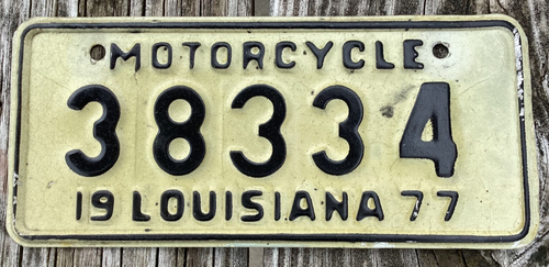 1977 LOUISIANA MOTORCYCLE LICENSE PLATE | eBay