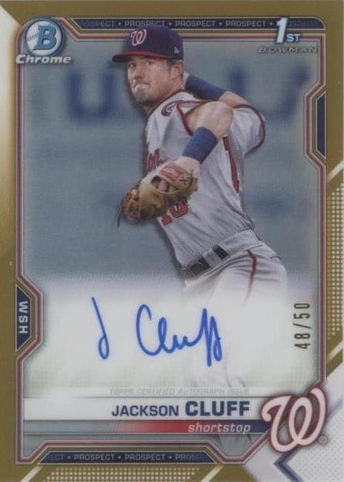 2021 Bowman - Chrome Prospects Autographs Jackson Cluff #CPA-JCL Gold ...
