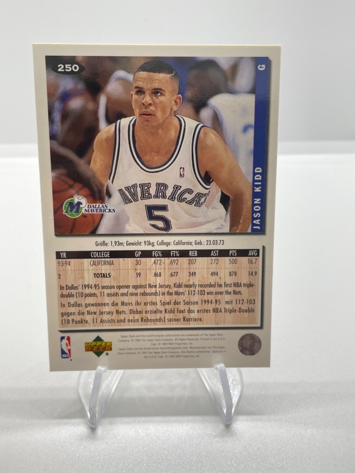 1994-95 Upper Deck Collector's Choice Jason Kidd #250 Dallas Mavericks ...