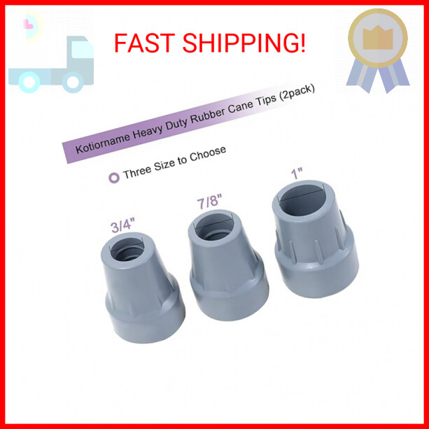 7/8” Cane Tips Kotiorname Crutch Tips Heavy Duty Quad Cane Tips Rubber ...