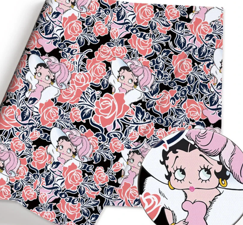Betty Boop pin up girl Tinkerbell polycotton Fabric Half Yard (18” x 55 ...