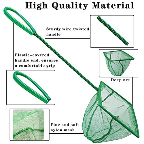 5 Pack Aquarium Fish Net, Multi-Size Fine Quick Fish Catch Nets Nylon ...