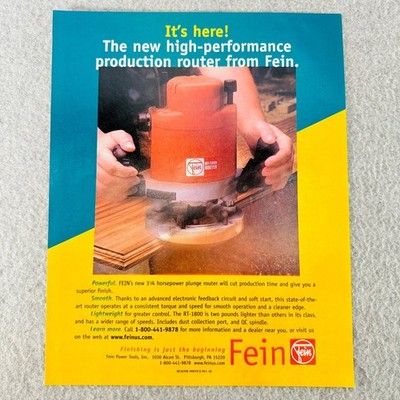 Fein Production Router RT-1800 Vtg 2001 Print Ad Power Tool | eBay