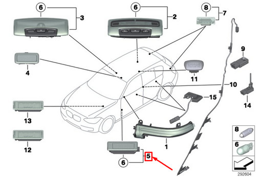 NEW BMW 1 F20 INTERIOR LIGHT 63316972605 63316-972605 | eBay