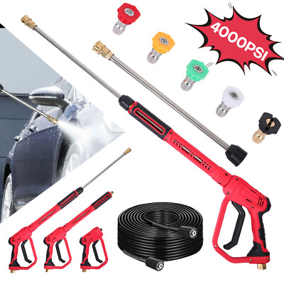 High Pressure 4000PSI Car Power Washer Gun Spray Wand Lance Nozzle and ...