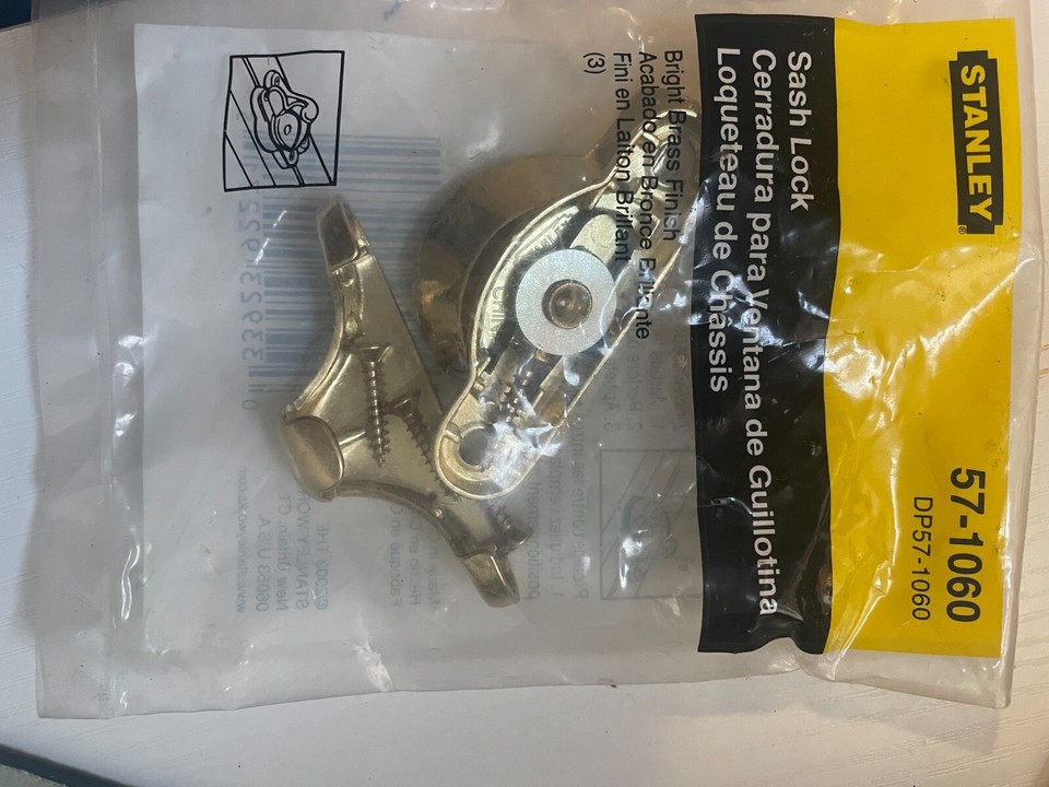 Stanley Bright Brass Finish Window Sash Lock (6) Available Part 57-1060 ...