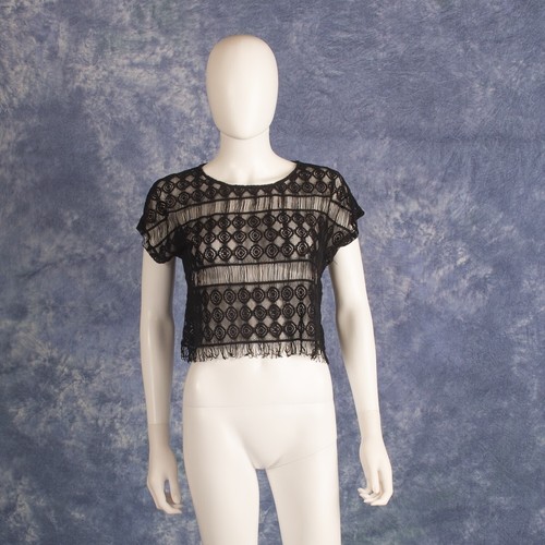 XX1 Forever 21 Black Lace Top Sz S Y2K Boho | eBay