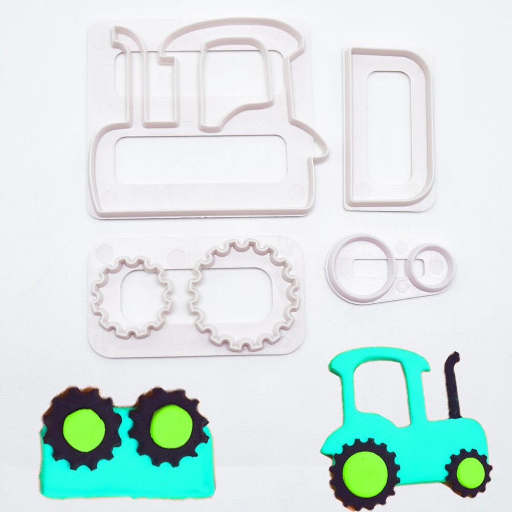 Children Cookie Cutter Fondant Fudge Cartoon Tractor Tool Biscuit Mold ...
