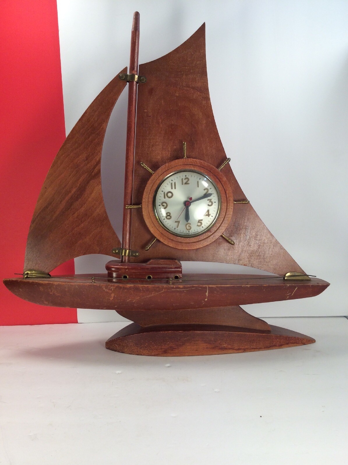 Vintage Wood Sailing Boat SESSION Clock 1930 -40 | eBay