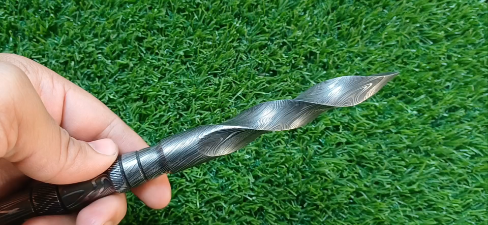 CUSTOM HANDMADE M48 CYCLONE KNIFE DAMASCUS STEEL TRI EDGE DAGGER 9 IN ...