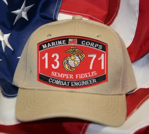 MOS 1371 COMBAT ENGINEER HAT PATCH CAP US MARINES MILITARY | eBay
