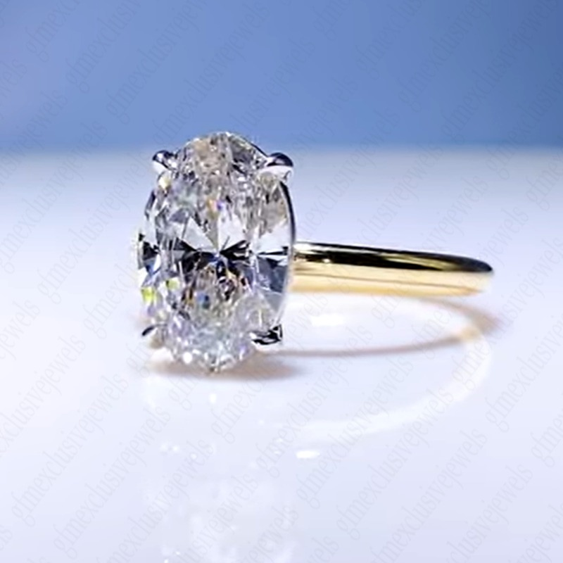 2.85Ct IGI E VS1 OVAL CUT LAB GROWN DIAMOND ENGAGEMENT RING IN 14K TWO-TONE GOLD | eBay