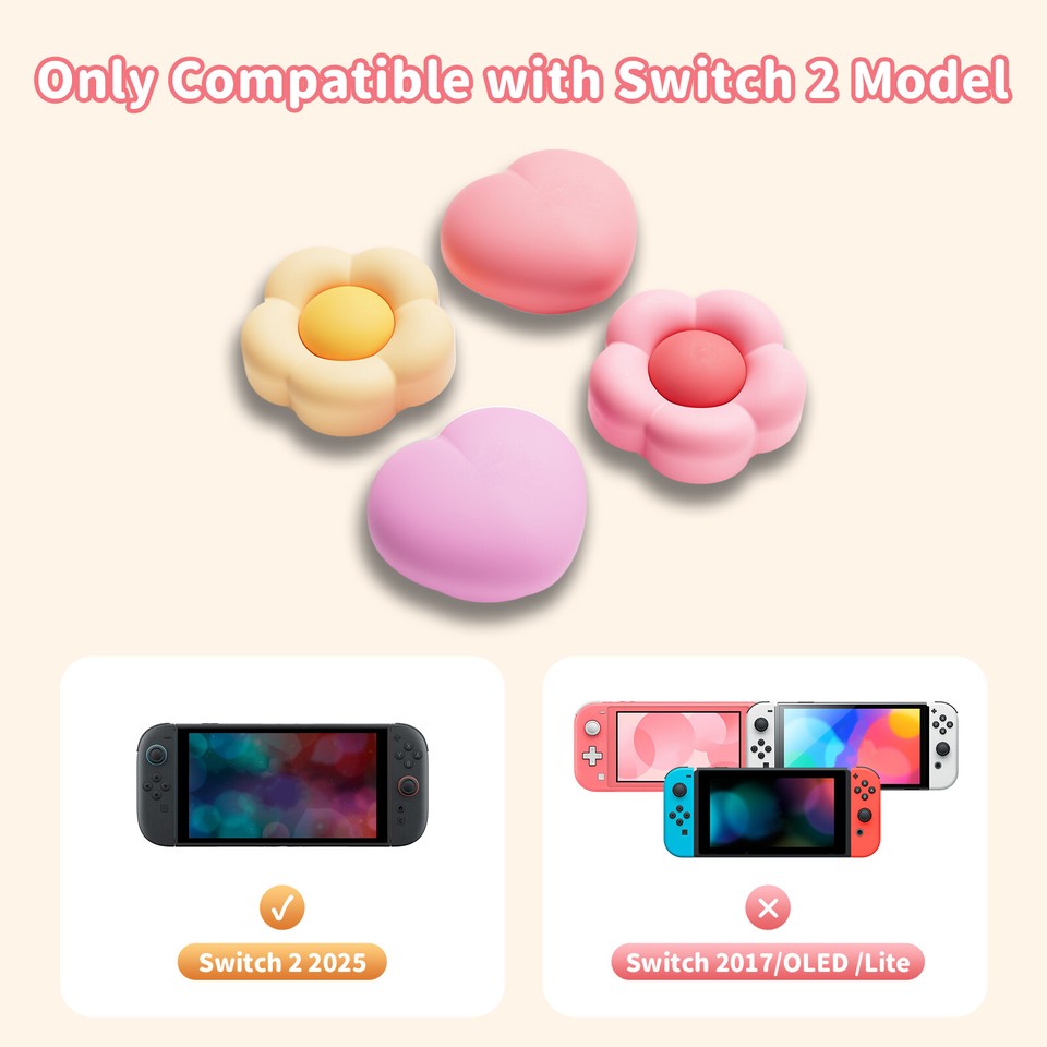 GeekShare NS2 Thumb Grip Caps for Nintendo Switch 2 Bloom-Heart ...