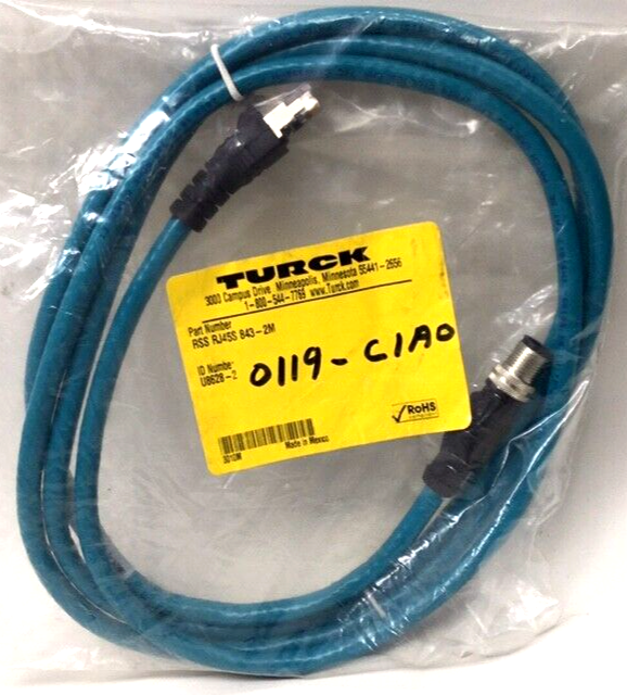 Turck RSS RJ45S 843-2M Cable Male 8 Pin To Ethernet Ends | eBay