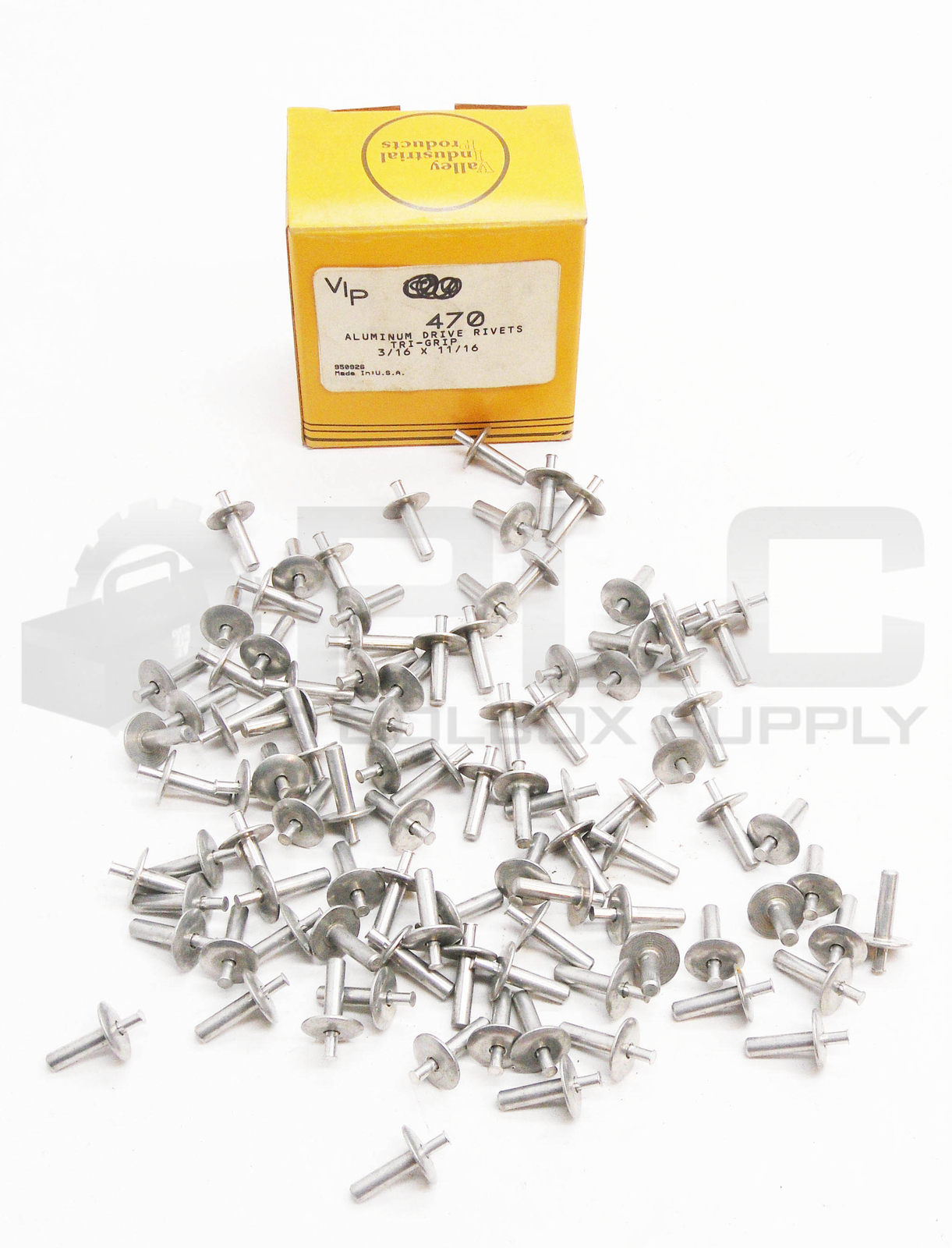NEW BOX OF 96 VALLEY INDUSTRIAL PRODUCTS 470 ALUMINUM DRIVE RIVETS 3/16 ...
