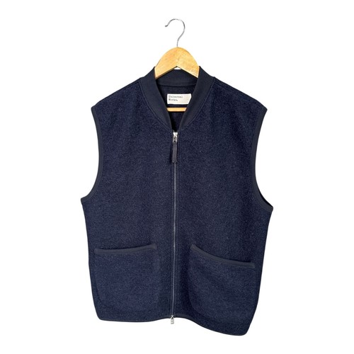 UNIVERSAL WORKS Zip Waistcoat Navy Wool Felt Vest Jacket XL | eBay
