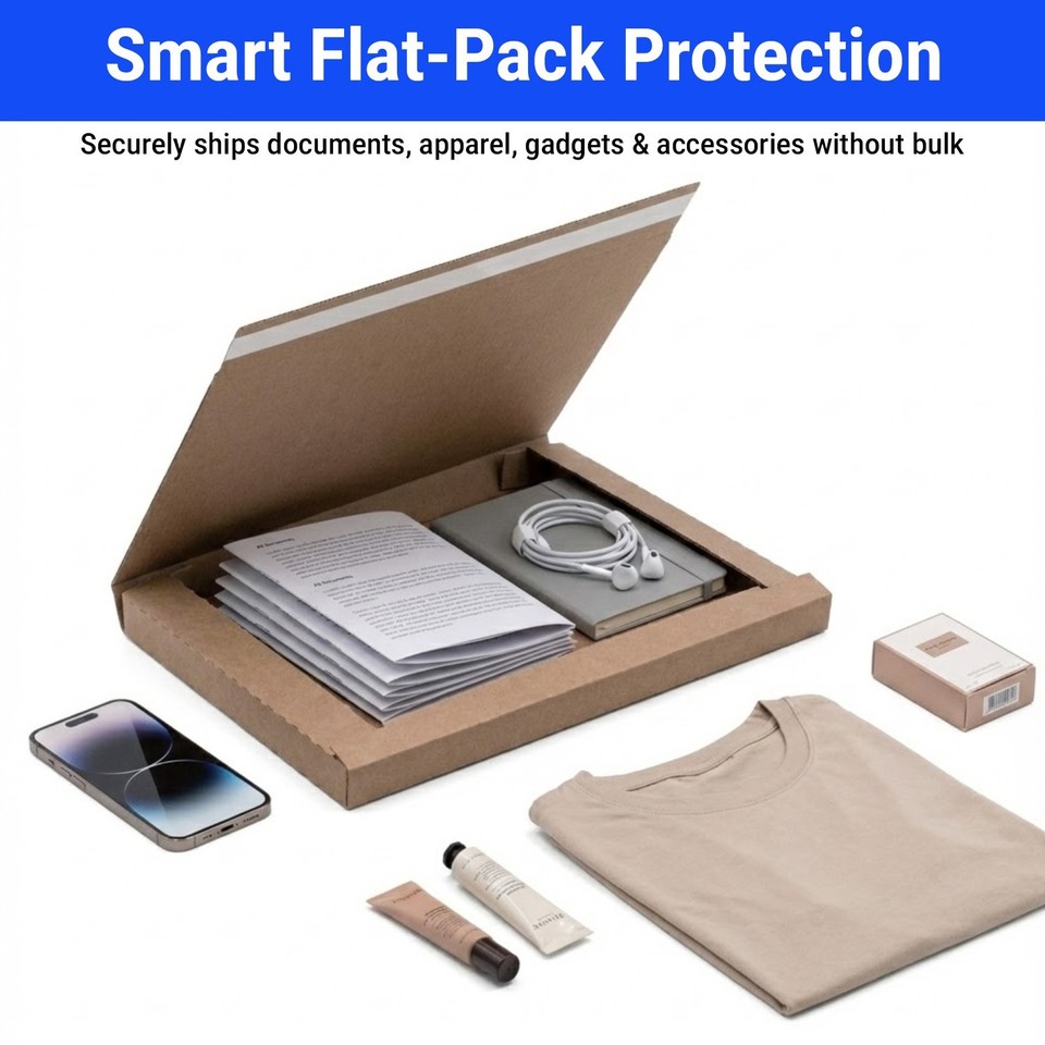 Flat Corrugated Cardboard Shipping Boxes, 349 x 229 x 28mm Small Parcel ...