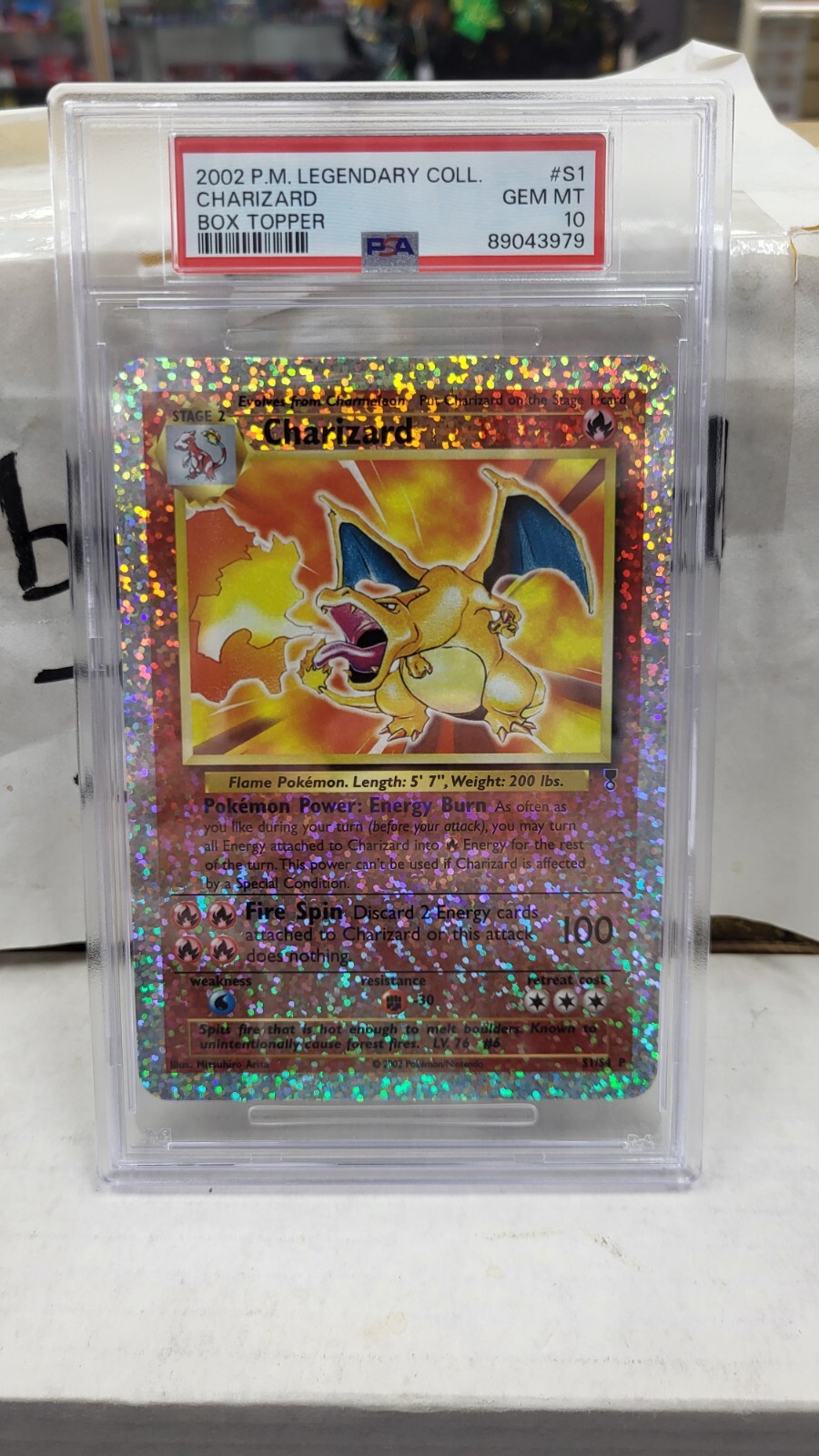 2002 CHARIZARD BOX TOPPER REVERSE HOLO LEGENDARY COLLECTION POKEMON PSA ...