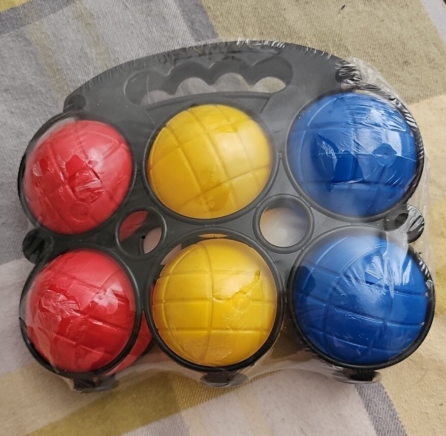 7 Plastic French Boules Balls Petanque Garden Party Outdoor Beach Game ...