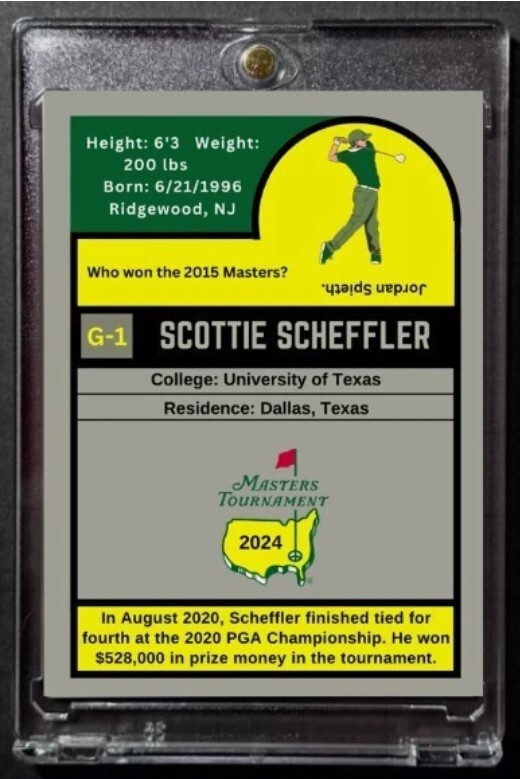 2024 Scottie Scheffler Future Stars PGA Card Mint Golf Pro Masters ...