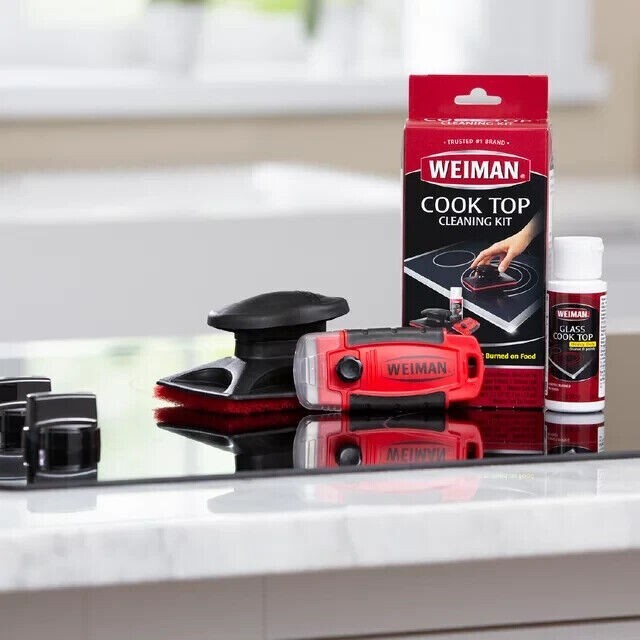Weiman Glass Stove Top Complete Cleaning Kit Cleaner Scrubber & Scraper ...