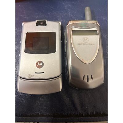 2 vintage Motorola flip phones RAZR and V60 untested no accessories | eBay