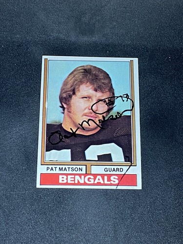 Pat Matson 1974 Topps #9 Cincinnati Bengals Auto Autographed Signed NFL ...