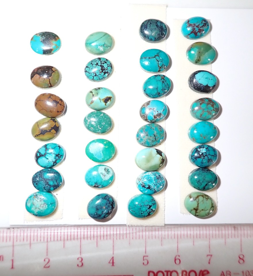 Turquoise Stone Oval 9x7 mm Flat Cabochon 53.5 Carat 30 pieces 10.7 ...