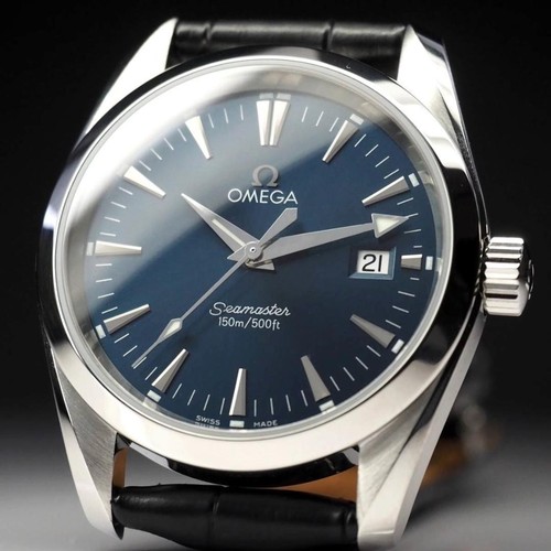 Omega Seamaster Aqua Terra Men's Watch Blue Dial Quartz 150M Model 2518 ...