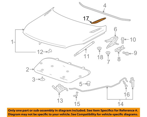 GM OEM 11-17 Regal Hood Exterior Trim-Trim Molding 20924506 | eBay