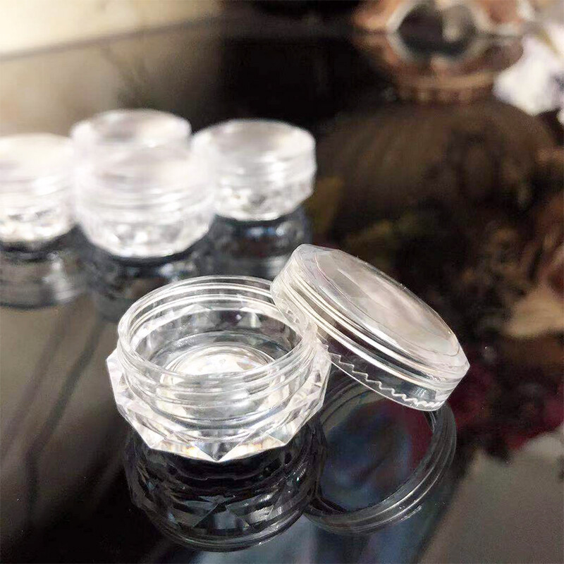 1Pcs Plastic Storage Box Small Round Container Nail Decoration ...