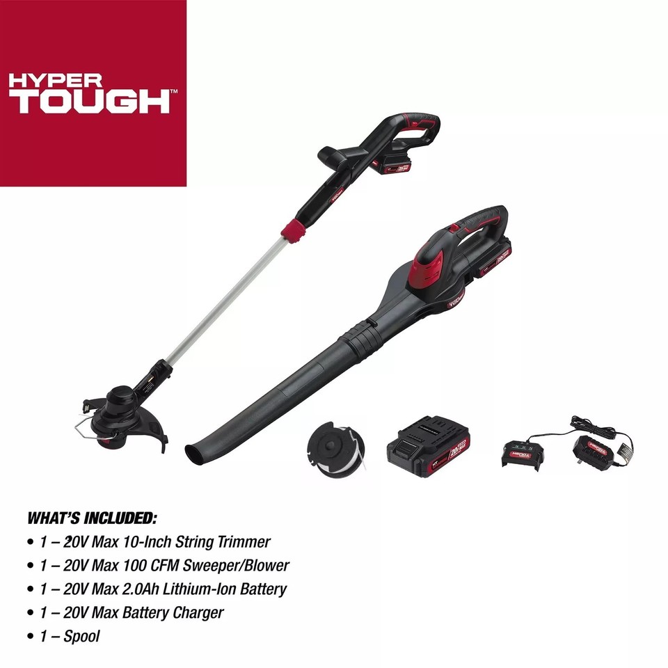 20V Max Cordless Combo Kit, 10-inch String Trimmer & 130 Mph Sweeper ...