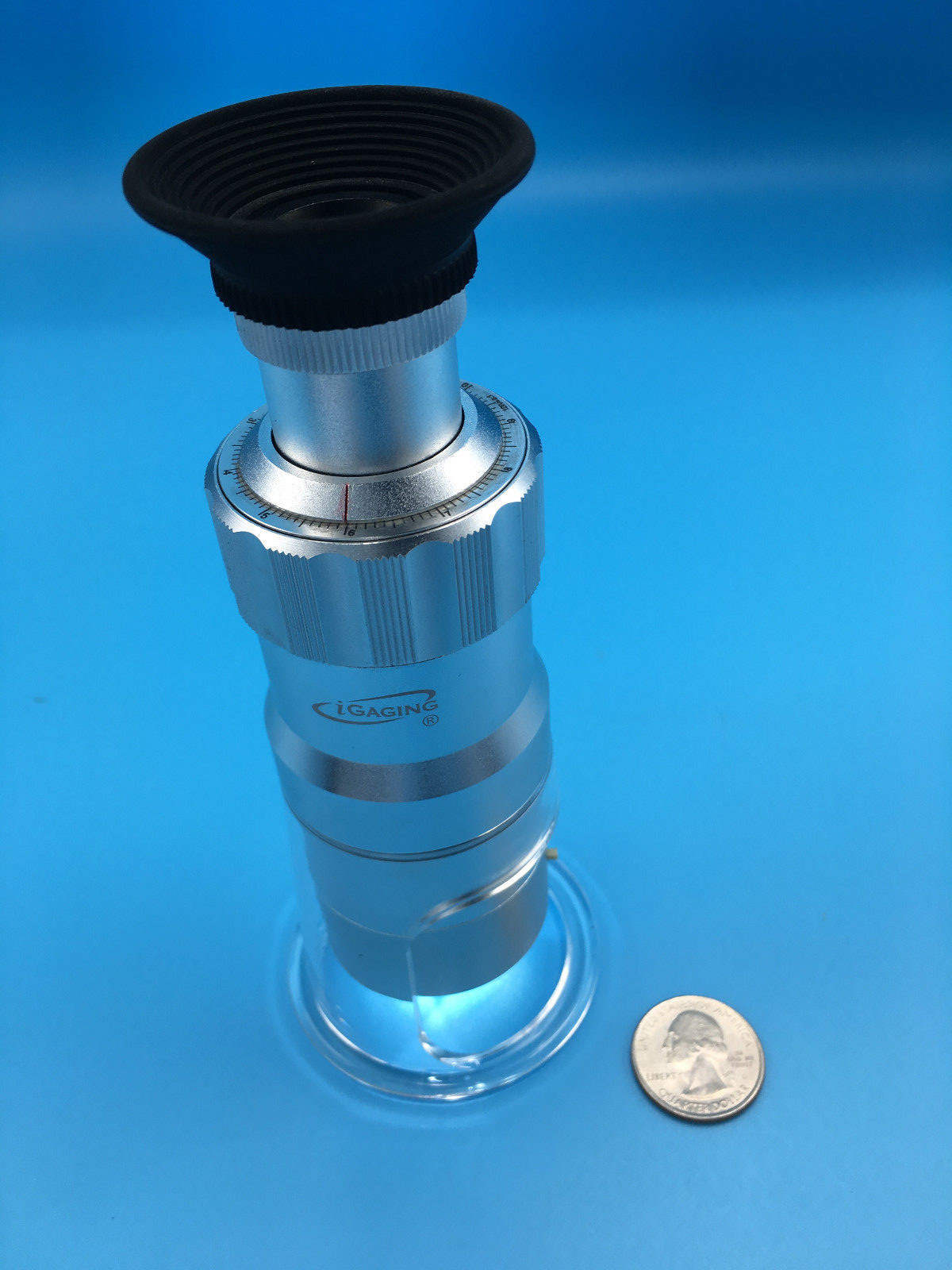 iGaging 100X LED MEASURING MICROSCOPE, 0.0005"/0.01MM, Magnifying Loupe ...