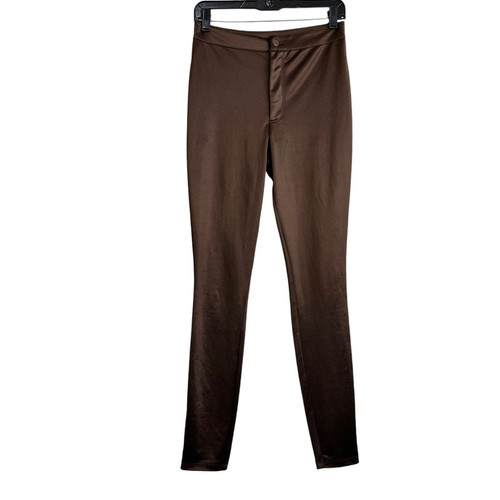Skims Disco Pants Women's Small Brown Stretch Slim Skinny Legging Party ...