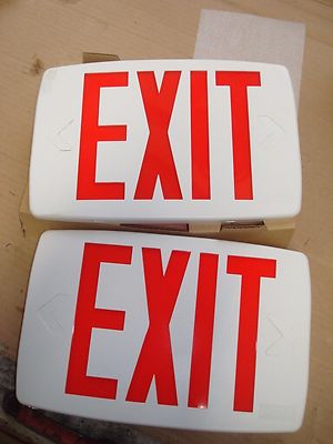 Lithonia Lighting LQMSW3R 120/277 EL N Red LED Exit Light #1Z-1249-14 ...